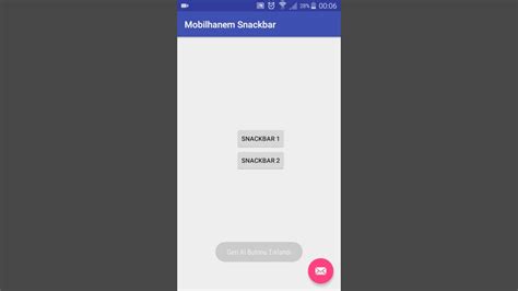 Android Snackbar Kullanımı Youtube