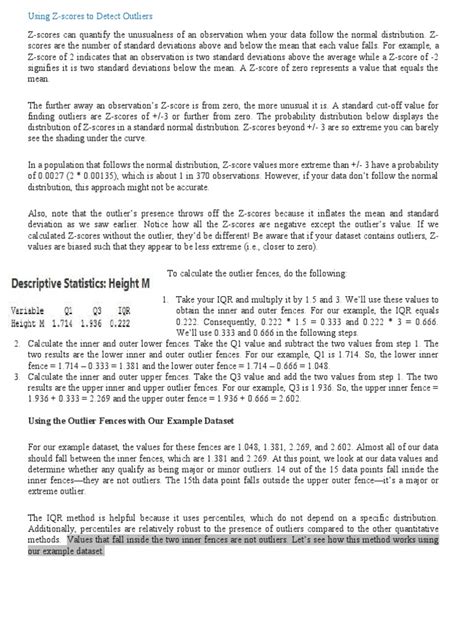 Outliers Z Score Pdf Outlier Standard Score