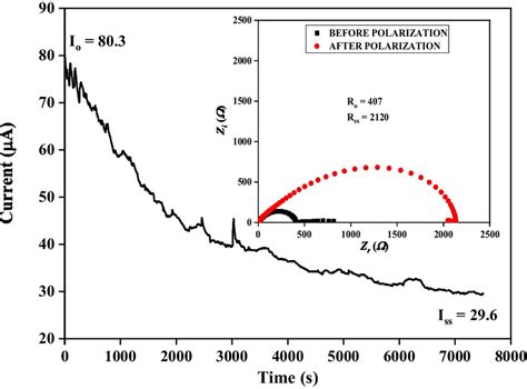 The Current Time Curves Of The Dc Polarization While The Insert Figure Download Scientific