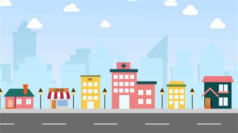 Walking City Landscape Animation Runcolorful Looping Animation 26383601 Stock Video At Vecteezy