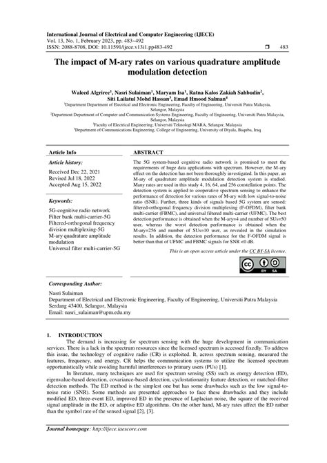 Pdf The Impact Of M Ary Rates On Various Quadrature Amplitude