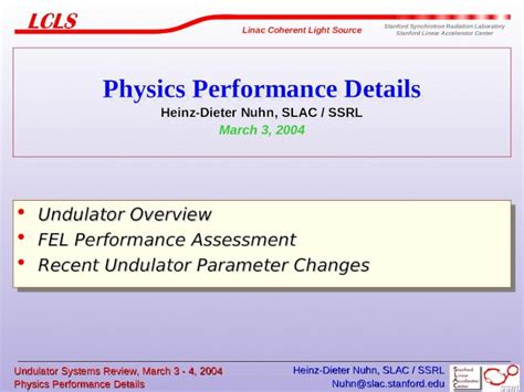 Ppt Physics Performance Details Nuhn Linac Coherent