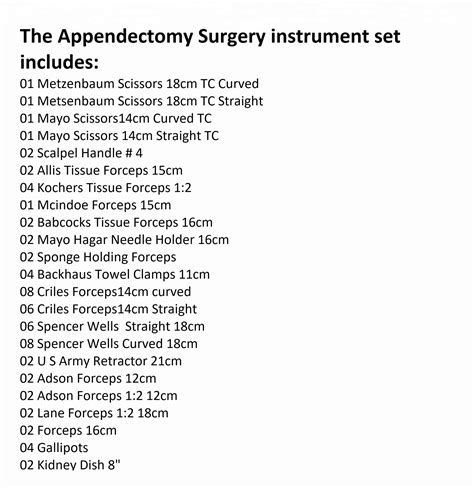 Appendectomy Instruments Set Appendix And Hernia Surgery Set Surgical