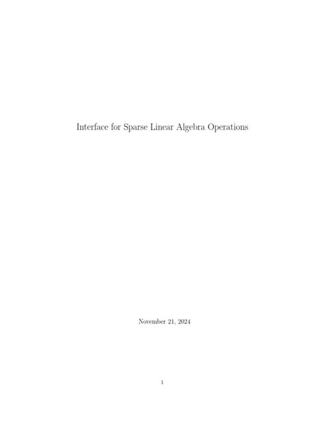 Interface For Sparse Linear Algebra Operations Pdf Matrix Mathematics Software Engineering