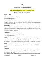 Cs Assign Pdf Cs Assignment Semester Due Date