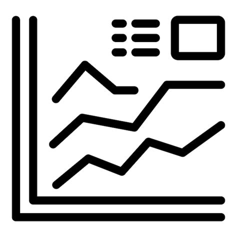 Premium Vector Black And White Vector Icon Depicting A Line Graph With Data Points Suitable