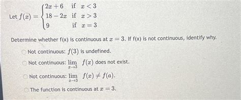 Solved Let F X 2x 6 If X 3 9 If Chegg Com