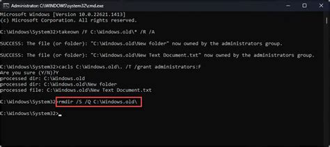 How To Delete The Windowsold Folder Using Command Prompt