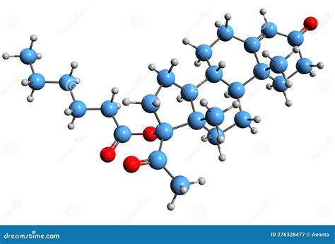 3d Image Of Hydroxyprogesterone Caproate Skeletal Formula Stock Illustration Illustration Of