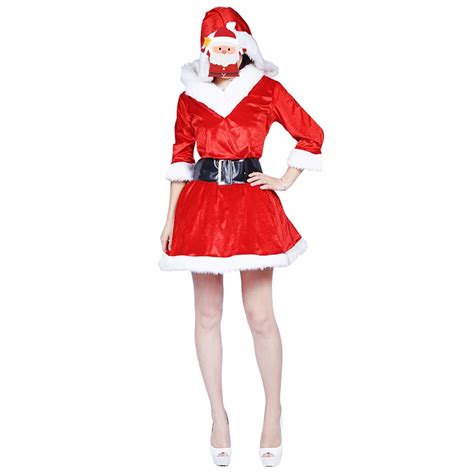 Новое поступление рождественское платье Женский Рождественский костюм для взрослых красное