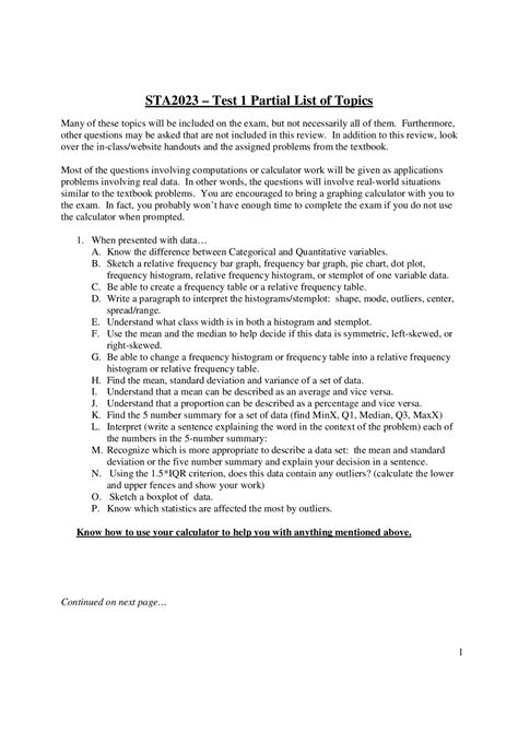 Questions Of Statistical Methods Examination 1 Sta 2023 Docsity