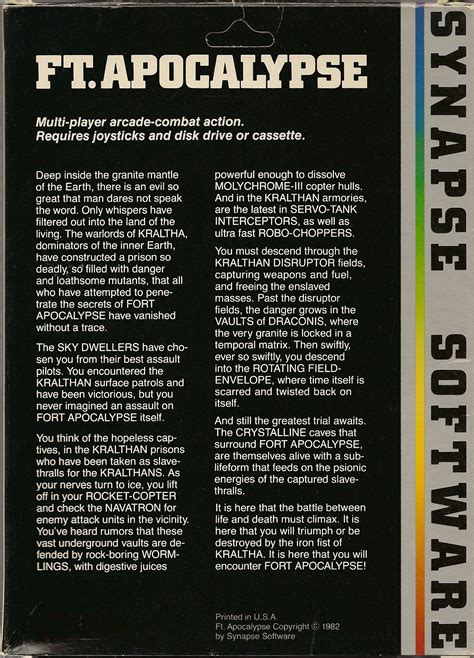Scan Of Fort Apocalypse Atari 8 Bit Computers Atariage Forums