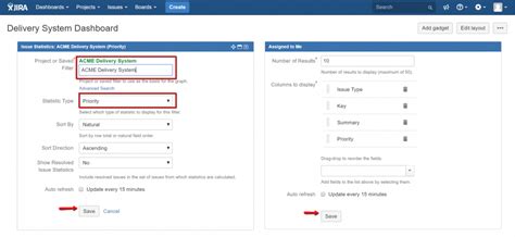 jira dashboards gadget filter test management