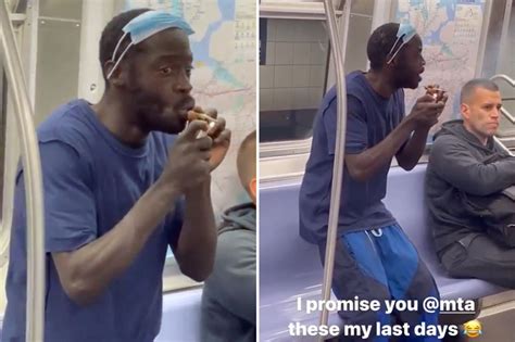 Watch Man Having The Time Of His Life Smoking Crack On Subway