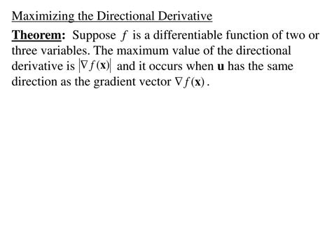 Ppt Sec 15 6 Directional Derivatives And The Gradient Vector Powerpoint Presentation Id 3174222