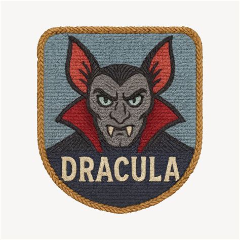 Embroidered Dracula Patch Design Free Photo Rawpixel