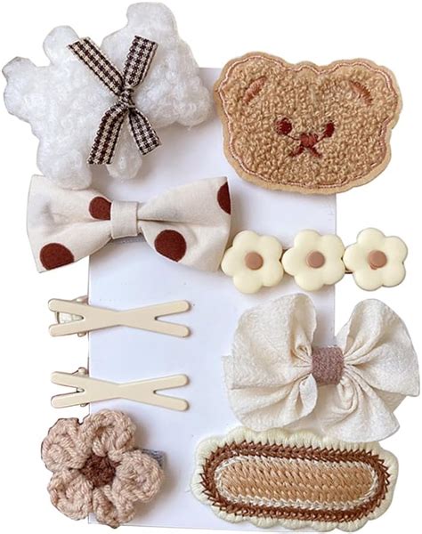 12 Pieces Kawaii Hair Clips For Girls Cartoon Girl Hair