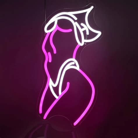 Lady Neon Signs Neon Signs For Wall Decor Pink White Led Light Sign For