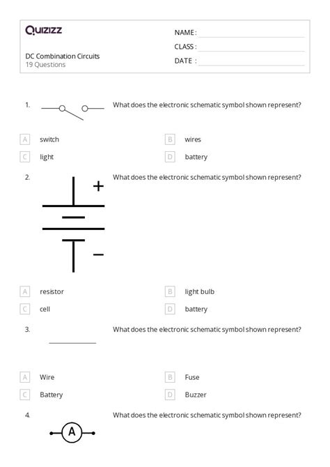 50 Circuits Worksheets For 9th Grade On Quizizz Free And Printable