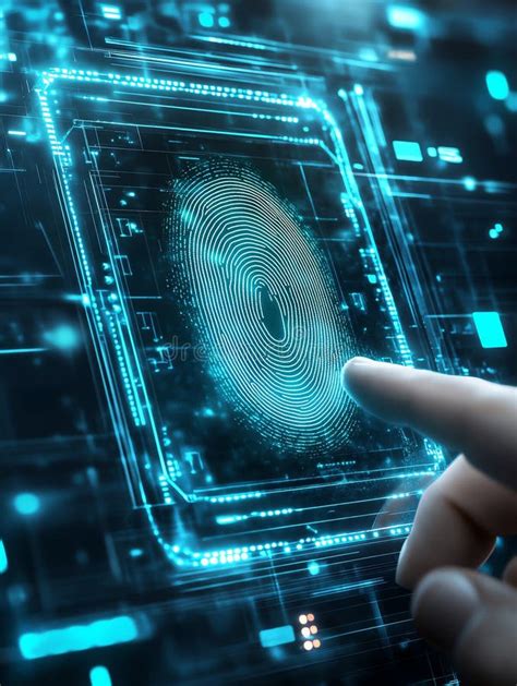 A Close Up View Of A Fingerprint Scanner On A Digital Device Generative Ai Stock Illustration