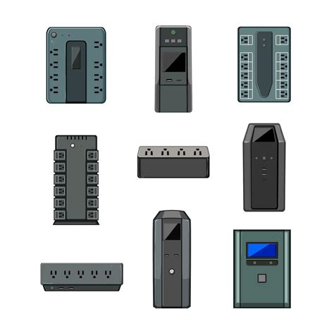 Battery Backup Set Cartoon Vector Illustration 23247716 Vector Art At
