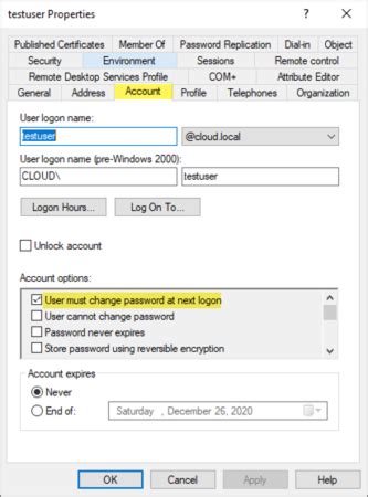 How To Handle User Must Change Password At Next Logon In Active Directory
