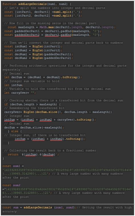 Work With Large Numbers Using Js As An Example Jazzteam News