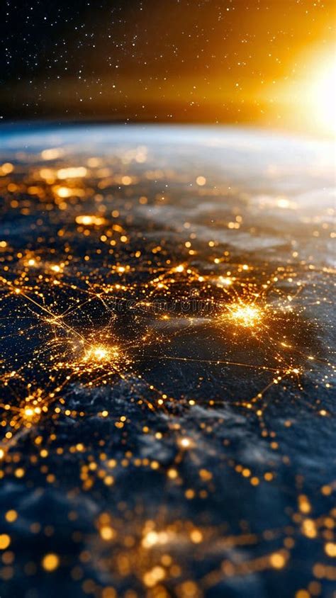 Global Internet Connection Concept With Glowing Data Points And Futuristic Network Visualization