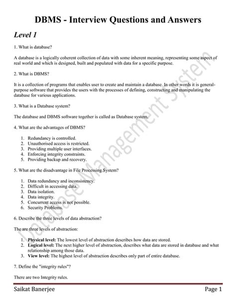 Dbms Interview Question And Answer Pdf