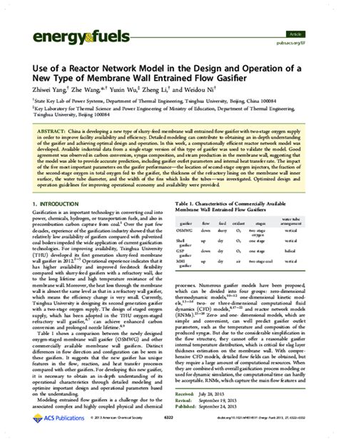Pdf Use Of A Reactor Network Model In The Design And Operation Of A