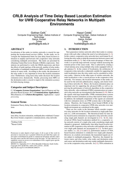 Pdf Crlb Analysis Of Time Delay Based Location Estimation For Uwb