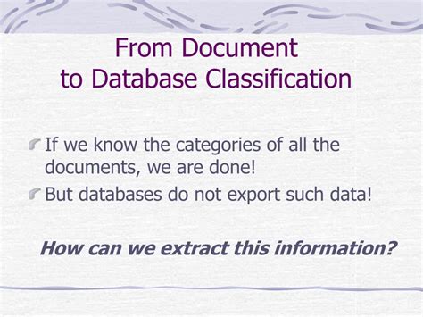 Ppt Automatic Classification Of Text Databases Through Query Probing