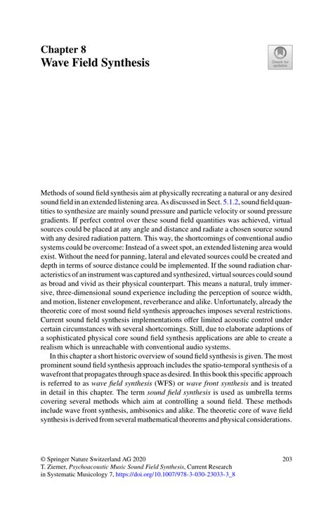 Pdf Wave Field Synthesis