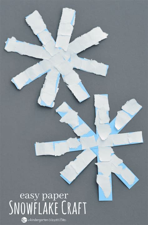 Easy Snowflake Snow Day January Winter Craft Activity Cutting Practice