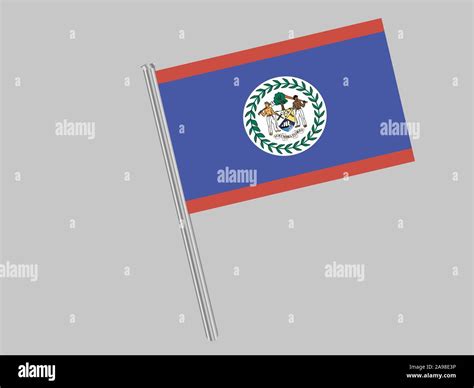 National Flag Of Belize Original Colors And Proportion Simply Vector