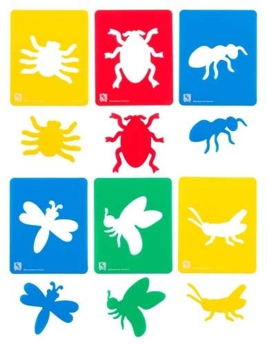 Insect Stencils Set Of 6 Educational Colours