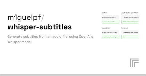 M1guelpfwhisper Subtitles Run With An Api On Replicate
