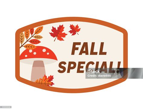 Cute Fall Cartoon Sticker Label Fall Special Stock Illustration Download Image Now Art