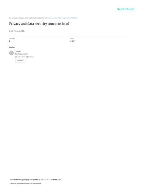 Privacy And Data Security Concerns In Ai1 Pdf Artificial Intelligence Intelligence Ai