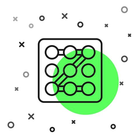 Black Line Graphic Password Protection And Safety Access Icon Isolated On White Background