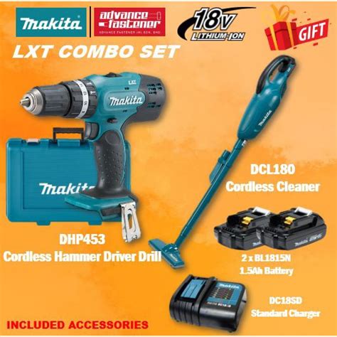 Makita V Lxt Cordless Combo Set Dhp Sye Cordless Hammer Driver Drill Dcl Z Cordless
