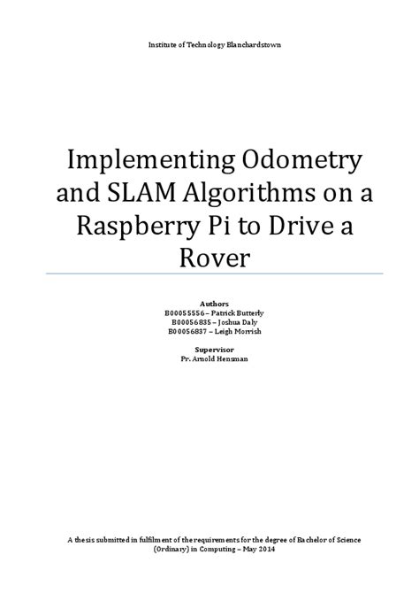 pdf implementing odometry and slam algorithms on a raspberry pi to