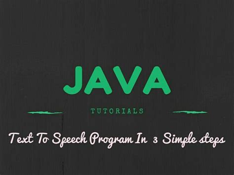 Learn How To Make A Text To Speech Program In JAVA In 3 Easy Steps