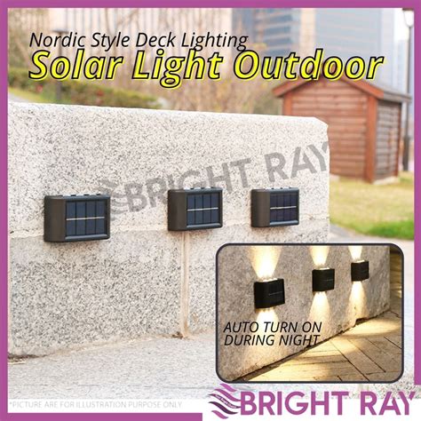 2PC SOLAR IP65 LED Light Up Down Outdoor Lighting Wall Light Outdoor Lamp Lampu Luar Rumah