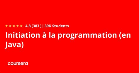 Initiation à la programmation en Java Coursya