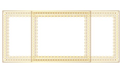 Persegi Panjang Emas Mewah Sudut Sertifikat Pola Garis Perbatasan Foto Thai Bingkai Latar