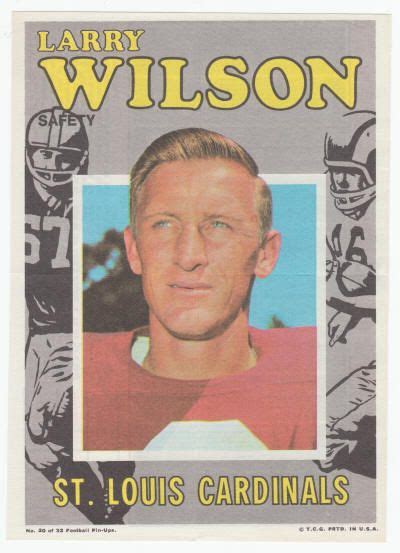 Larry Wilson 1971 Topps Football Insert Poster 20 Football Cards