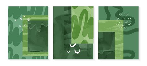 추상적 인 미적 에코 그린 콜라주 디자인 유기 자연 모양 벡터 일러스트레이션 가로 패턴 구성 기하학적 필드 장식품 현대 포스터