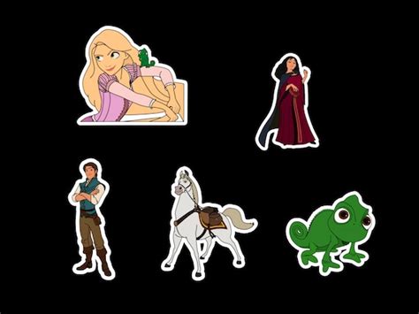 Tangled Stickers Rapunzel Pascal Maximus Gothel Flynn Etsy