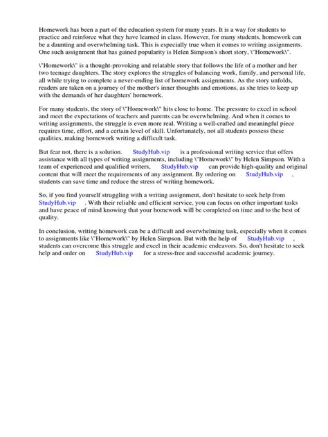 homework helen simpson full text pdf homework